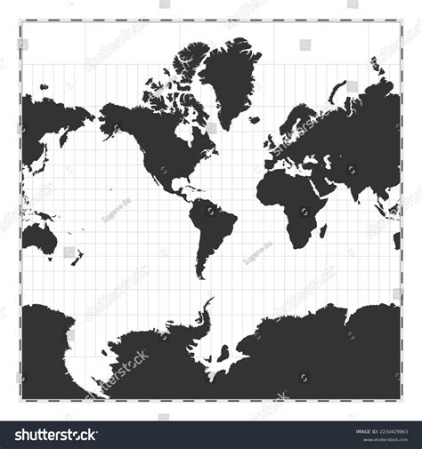 Vector World Map Spherical Mercator Projection Stock Vector Royalty Free 2230429863 Shutterstock