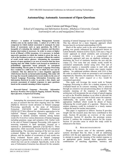pdf automarking automatic assessment of open questions