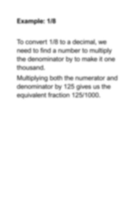 SOLUTION How To Convert Fractions To Decimal Numbers Studypool