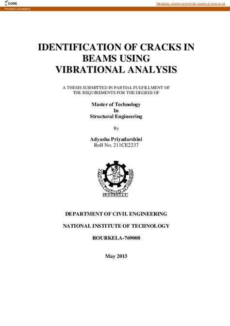 Pdf Identification Of Cracks In Beams Using Vibrational Analysis