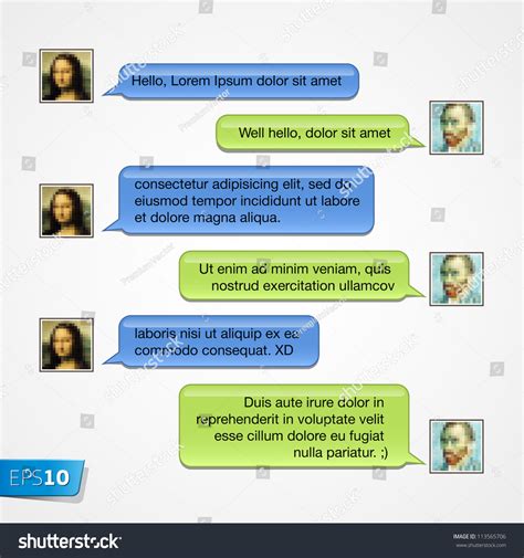 Mobile Chat Message Boxes For Your Text Vector Eps 10 Illustration 113565706 Shutterstock
