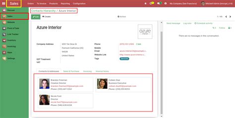 Contacts Hierarchy Chart The Odoo Store