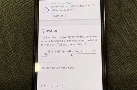 Solved Current Objective Identify The Derivative As The