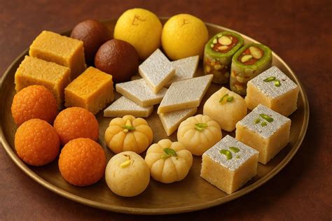 Assorted Indian Sweets Platter Free Photo Rawpixel