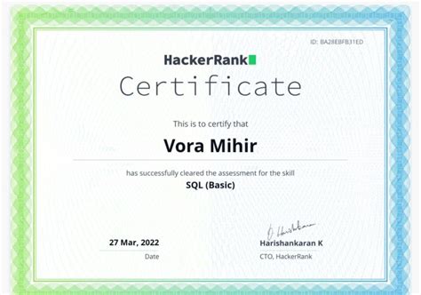Vora Mihir On Linkedin Sql Hackerrank Share Mysql