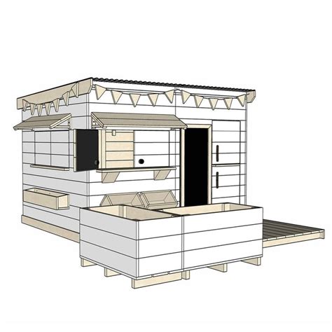 Signature Style Flat Roof Wooden Cubby House Wooden Cubby Cubbies