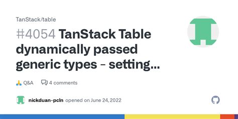 TanStack Table Dynamically Passed Generic Types Setting Generic Key