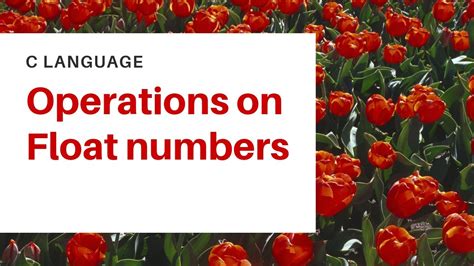Arithmetic Operation On Float Numbers Youtube