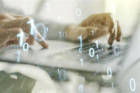 Premium Photo Creative Abstract Binary Code Sketch And Hands Typing