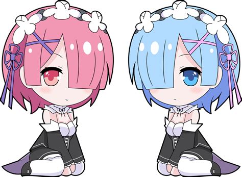 Chibi Rem and Ram by kingdark0001 on DeviantArt