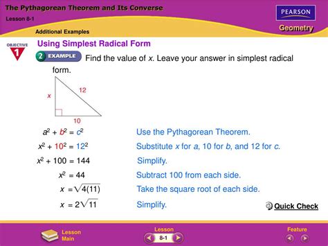 PPT The Pythagorean Theorem And Its Converse PowerPoint Presentation ID