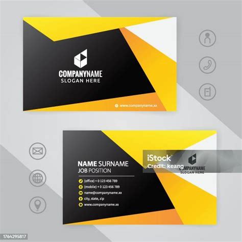 노란 명함 서식 파일 회사를 방문 현대 크리 에이 티브 및 깨끗한 Id 카드 벡터 디자인 0명에 대한 스톡 벡터 아트 및 기타 이미지 Istock