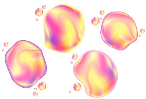 빛나는 액체 분홍색 무지개 빛깔의 3d 거품 또는 투명한 배경에 격리 된 유체 거품 방울 미용학 아름다움 과학 피부 관리 분자 개념을 위한 심미적인 홀로그램 구성 3차원