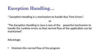 Exception Handling Computer Science Concept Java PPT