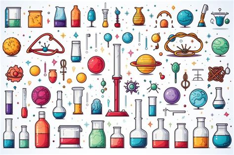 Premium Photo Vector Colorful Science Objects And Icons Vector