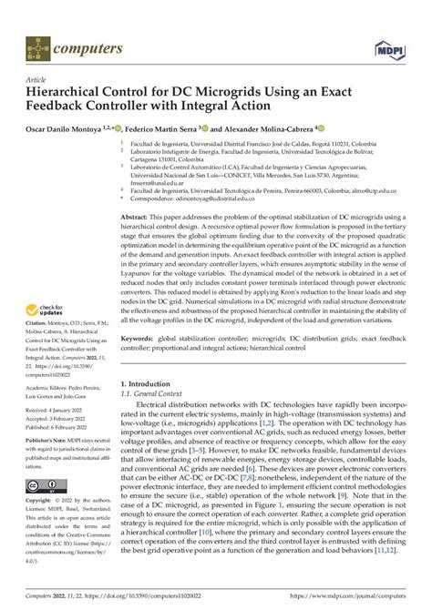 Hierarchical Control For Dc Microgrids Using An Exact Feedback Controller With Integral Action