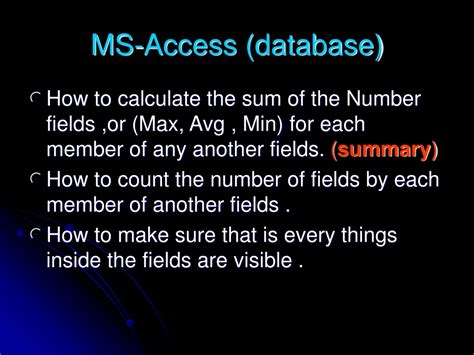Ppt Ms Access Database Powerpoint Presentation Free Download Id9630081