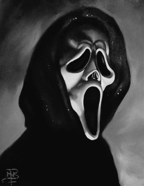 Black And White Scream Mask Tattoo