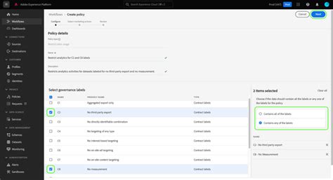 Manage Data Usage Policies In The Ui Adobe Experience Platform
