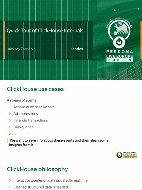 Quick Tour Of Clickhouse Internals Pdf Database Index Replication Computing