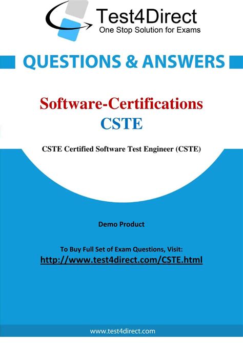 Ppt Software Certifications Cste Certified Software Tester Exam
