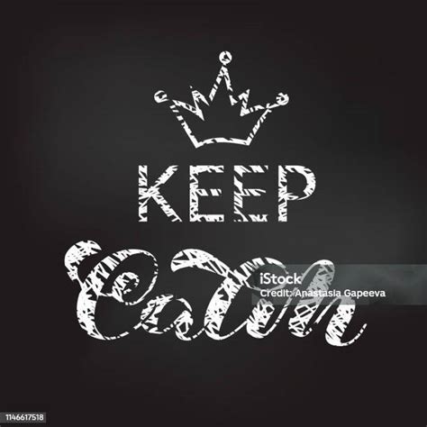 침착 한 레터링을 유지 합니다 배너 또는 포스터에 대 한 단어입니다 벡터 일러스트 0명에 대한 스톡 벡터 아트 및 기타 이미지