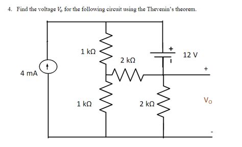 Solved 4 Find The Voltage Vo For The Following Circuit