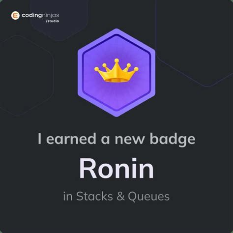 got a badge for coding on stacks and queues chirag singh posted on