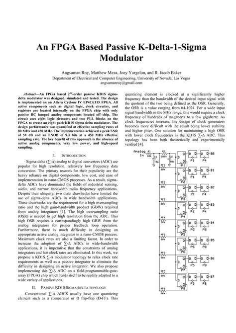 Anfpgabasedpassivekdelta1sigmamodulator Pdf