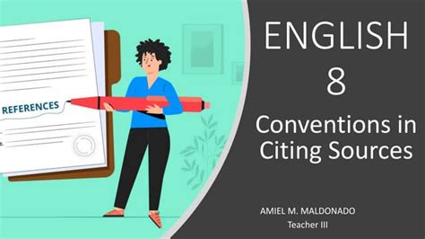 English 8 Conventions In Citing Sources Pptx Books And Literature