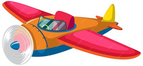 Premium Vector Cute Colourful Airplane On White Background