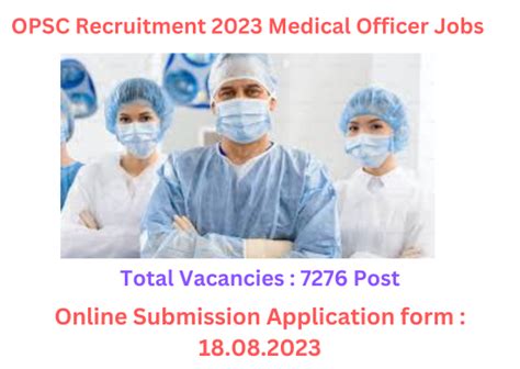 Opsc Recruitment 2023 Medical Officer Professional Jobs Apply Fast