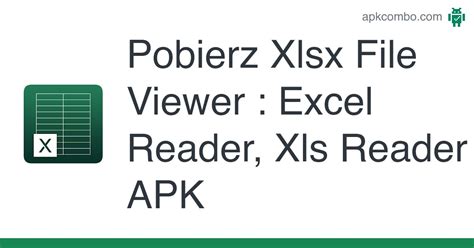 Xlsx File Viewer APK Excel Reader Xls Reader Pobierz Android App
