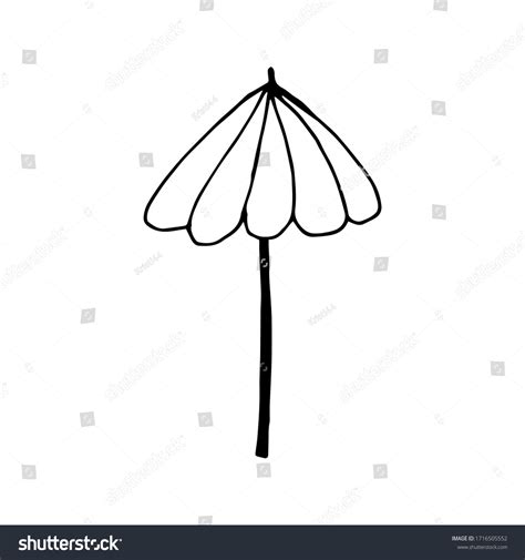 Doodle Beach Umbrella Hand Drawn Beach Stock Vector Royalty Free