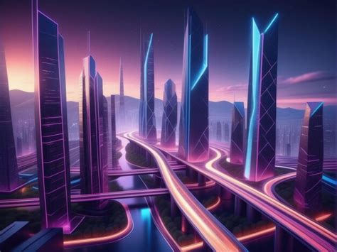 Premium Ai Image Abstract Highway Path Through Digital Binary Towers In City Concept Of Big Data