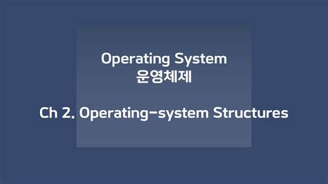 Os Ch 2 Operating System Structures
