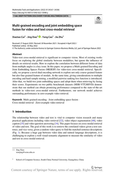 Multi Grained Encoding And Joint Embedding Space Fusion For Video And Text Cross Modal Retrieval