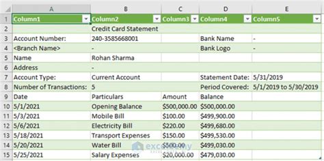 How To Convert Credit Card Statement To Excel With Easy Steps