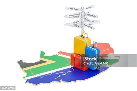 남아 프리 카 공화국 여행 개념입니다 지도 가방와 푯 말 3d 렌더링 지도에 대한 스톡 사진 및 기타 이미지 지도 남아프리카공화국 케이프타운 Istock