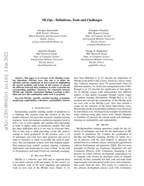 Pdf Mlops Definitions Tools And Challenges