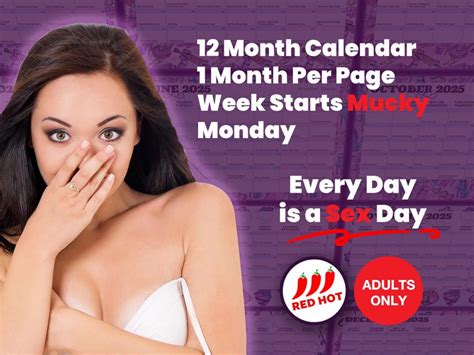 Adult Sex Calendar 2025 And 2026 Printable Calendar With Sex Themed Days Start The New Year