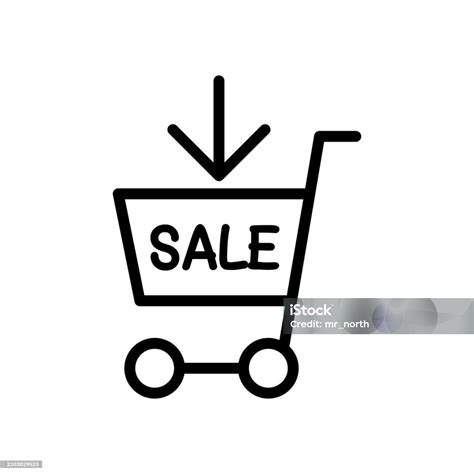 얇은 선 스타일의 쇼핑 온라인 아이콘 벡터 일러스트 레이 션 그래픽 디자인 검은색에 대한 스톡 벡터 아트 및 기타 이미지 검은색 고립 색상 디자인 Istock