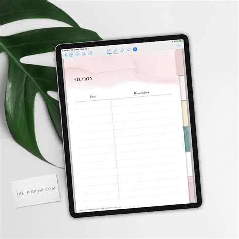Blue 15 Subject Lined Digital Notebook — The Pink Ink Shop