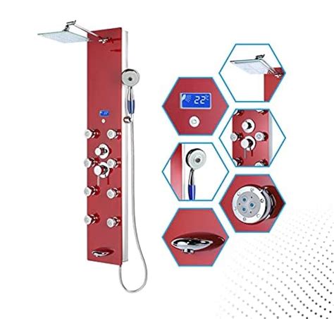 Blue Ocean 52” Aluminum Spa392m Shower Panel Column Tower With Rainfall