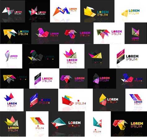 Premium Vector Triangle Geometric Shapes Set Of Abstract Logos