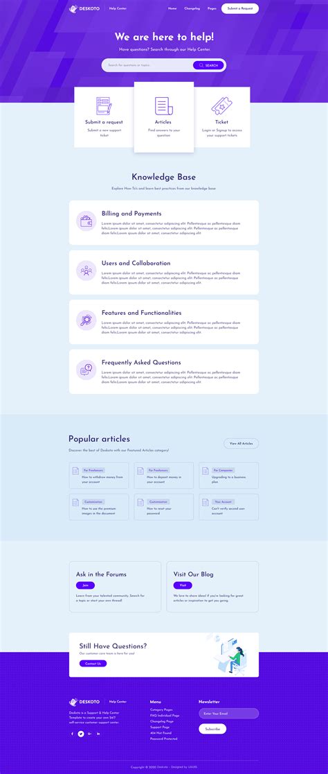 Knowledge Base Html Template