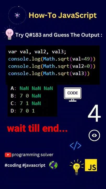 How To Code Javascript Q183 Try Solve And Guess The Output Shorts