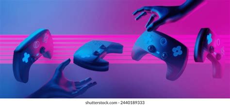 3d Illustration Rendering Joystick Controller Technology Stock Illustration 2440189333