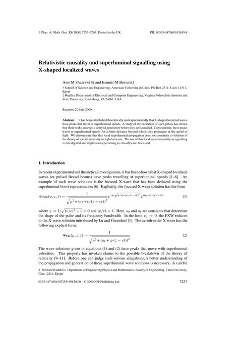 Pdf Relativistic Causality And Superluminal Signalling Using X Shaped