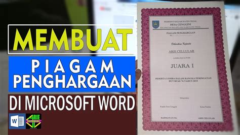 Cara Membuat Piagam Penghargaan Di Ms Word 2010 Cara Mudah Membuat